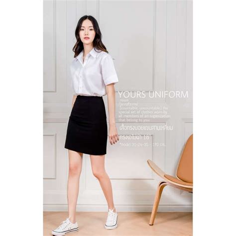 รูปสินค้าจริง กระโปรงนักศึกษาทรงเอไม่ผ่า ทรงเอไม่ผ่า Shopee Thailand