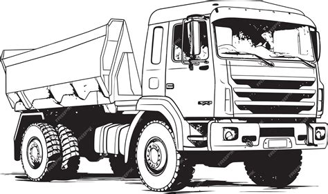 Sketchy Cargo Carrier Dump Truck Sketch Icon Dump Truck Blueprint