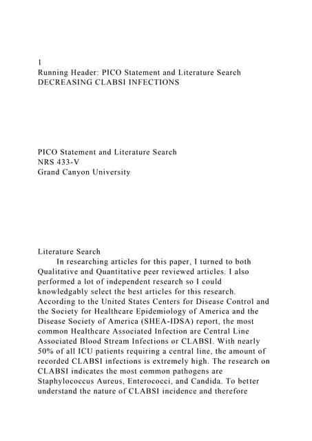 1running Header Pico Statement And Literature Searchdecreasindocx