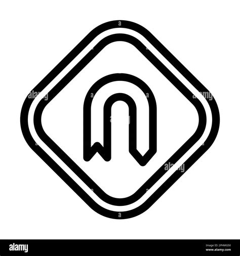 Turning Vector Thick Line Icon For Personal And Commercial Use Stock