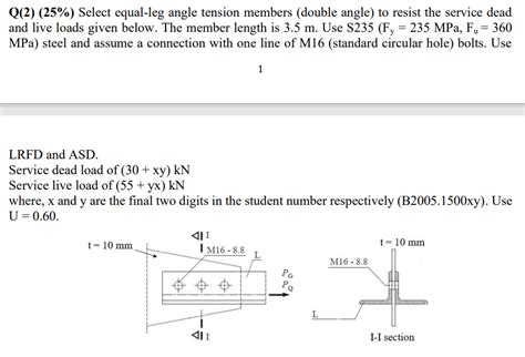 Solved Q2 25 ﻿select Equal Leg Angle Tension Members