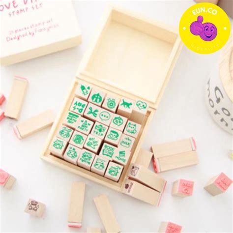 은컴퍼니 우드 스탬프 이모티콘 다양한 나무 도장 다이어리 꾸미기