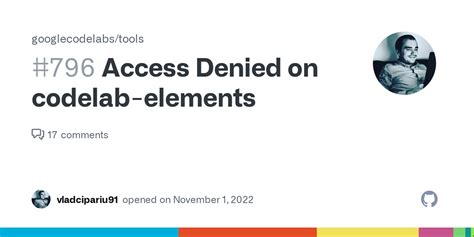 Access Denied On Codelab Elements Issue Googlecodelabs Tools