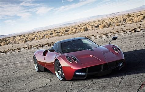 Wallpaper Red Pagani Sky Power Front Road Supercar To Huayr