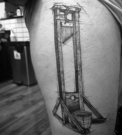 Guillotine On Womans Thigh