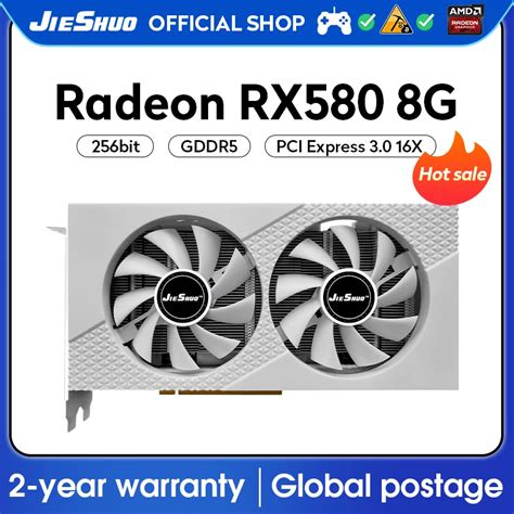 Placa Gr Fica Jieshuo Gaming AMD RX 580 8GB 2048SP GDDR5 256bit GPU