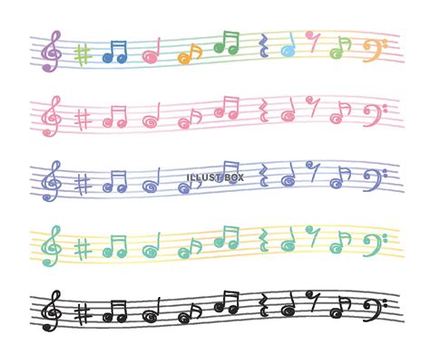 無料イラスト 音符のライン