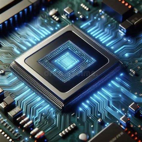 concept cpu microchip for ai and data network stock illustration