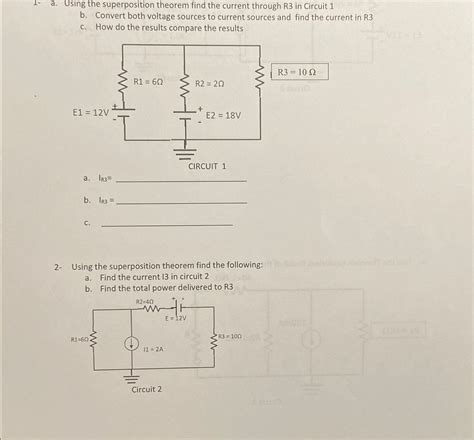 Solved A ﻿using The Superposition Theorem Find The Current