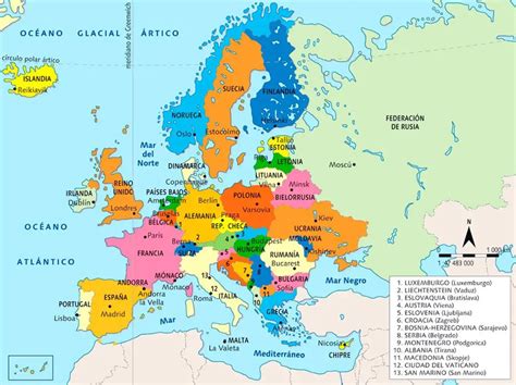 Mapa De Europa Político Y Físico Mudo Y Con Nombres Países