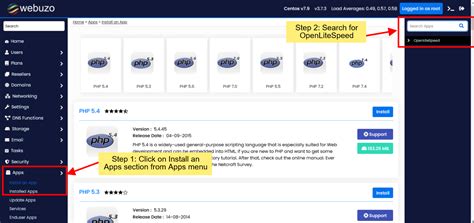 Install OpenLiteSpeed Webuzo
