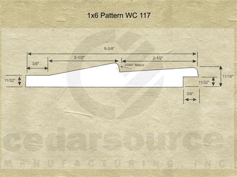 Cedarsource Patterns Shiplap 1x6 Pattern Wc 114