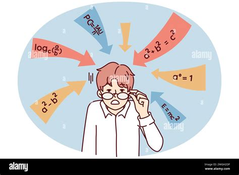 Dumbfounded Guy Touches Glasses After Seeing Math Formulas Given In