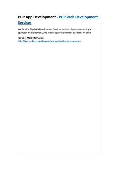 Ppt Php App Development Php Web Development Services Powerpoint