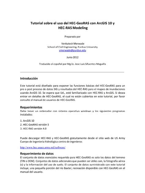 Tutorial Del Hec Georas Con Arcgis 10 Pdf Pdf