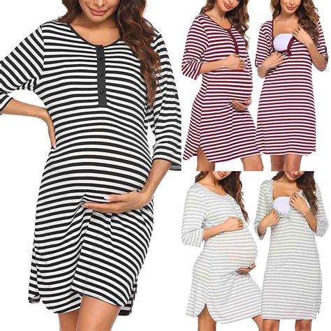 Tejiojio Maternitylabornursing Clothing Clearance Woman Stripe Short