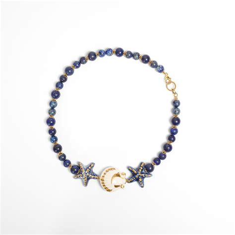 Collana In Ceramica E Lapislazzuli Con Elementi Marini NatureWit