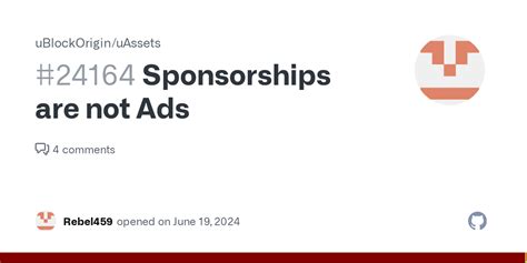 Sponsorships Are Not Ads · Issue 24164 · Ublockoriginuassets · Github
