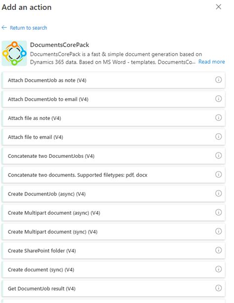 The Actions Of The Documentscorepack Connector For Power Automate Explained