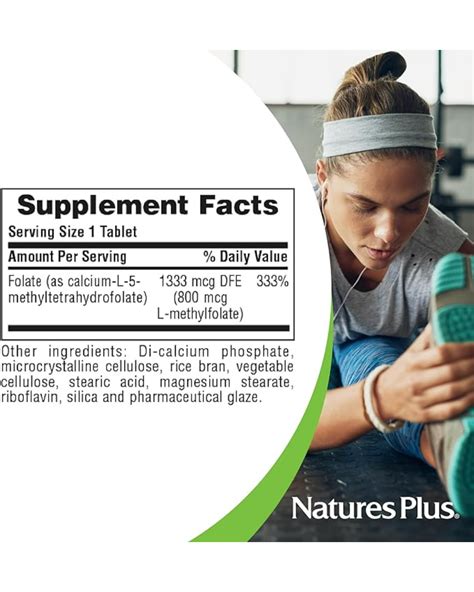 Naturesplus Folic Acid Methylfolate 800 Mcg 90 Tablets Vitymins