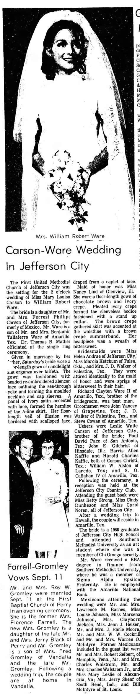 Marriage Of Carson Ware