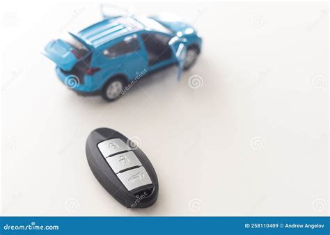 Car Key And Toy Car Automobile Security Accessories Stock Image