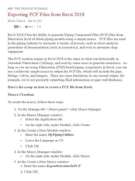 Exporting Pcf Files From Revit 2018 Revit Official Blog Pdf Autodesk Revit Macro