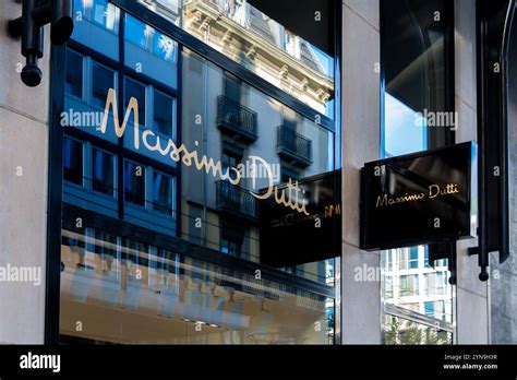 Sign And Logo Of A Massimo Dutti Boutique In Geneva Switzerland