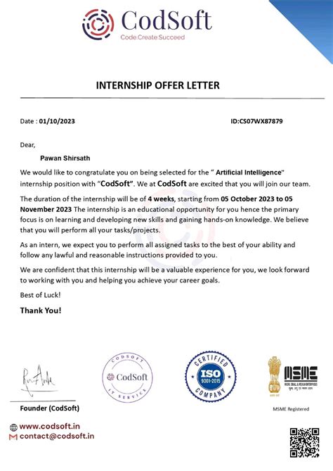 Pawan Shirsath On Linkedin Aiinternship Codesoft Ai
