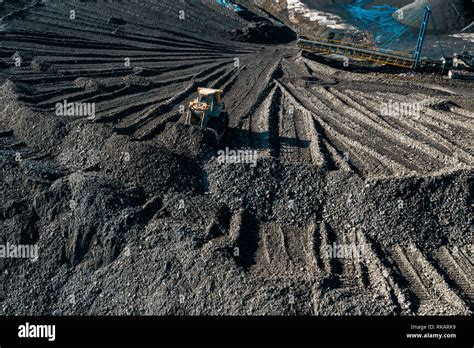 open pit mine aerial view of extractive industry for coal top view