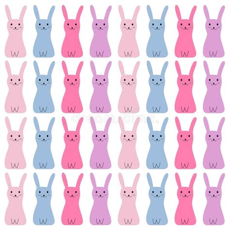 Spring Bunnies Spring Design Pattern Texture Stock Vector