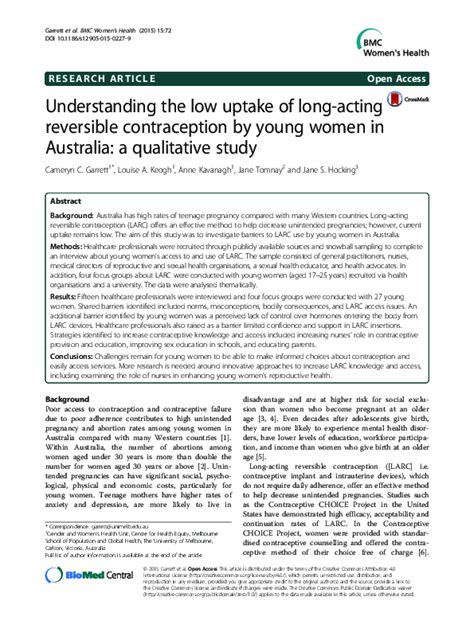 Pdf Understanding The Low Uptake Of Long Acting Reversible