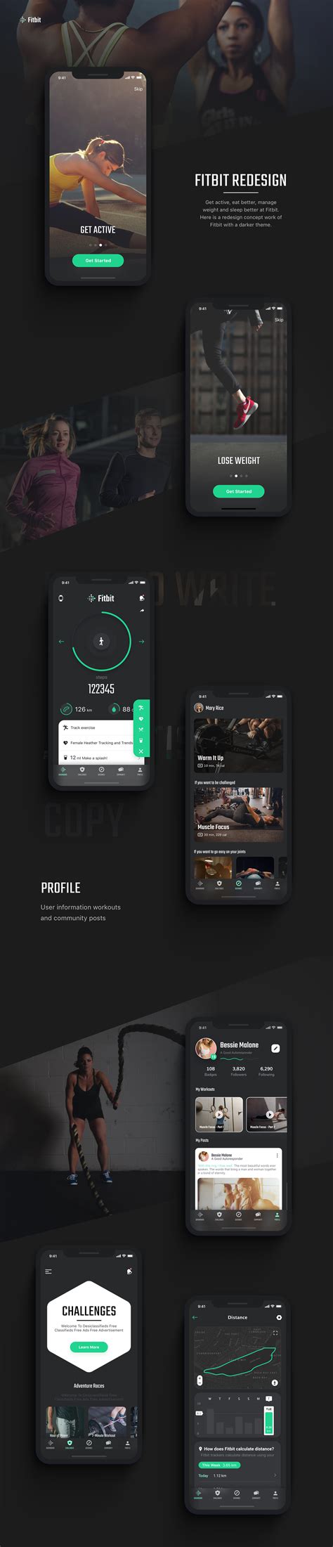 Fitbit Fitness Mobile App Ui Behance
