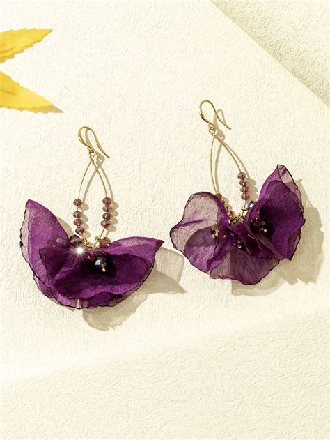 Bead Decor Flower Drop Earrings Earrings Drop Earrings Jewelry