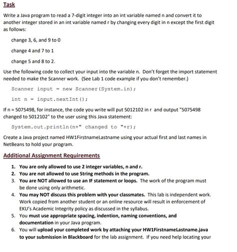 Solved Task Write A Java Program To Read A 7 Digit Integer Chegg