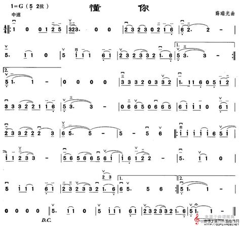 懂你懂你简谱胡琴谱教学 曲谱图网