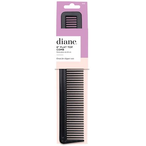 Diane Flat Top Comb 8 Black D42 Barber Salon Supply
