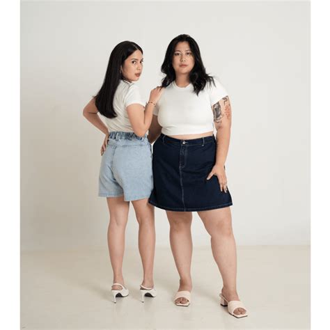 Jual Jibi Denim Mini Skort Skort Rok Celana Rok Denim Big Size Available Shopee