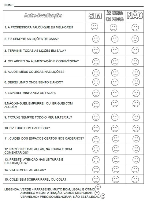 Pasta De Professora Autoavaliação