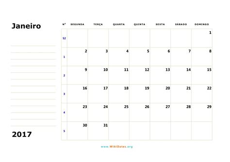 Calendário 2017