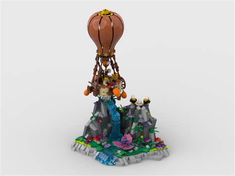 Lego Moc Air Balloon Diorama By Gabizon Rebrickable Build With Lego