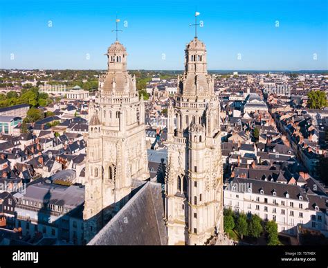 Tours Cathedral Aerial Panoramic View A Roman Catholic Church Located