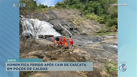 Imagens mostram momento em que homem cai de cascata em Poços de Caldas
