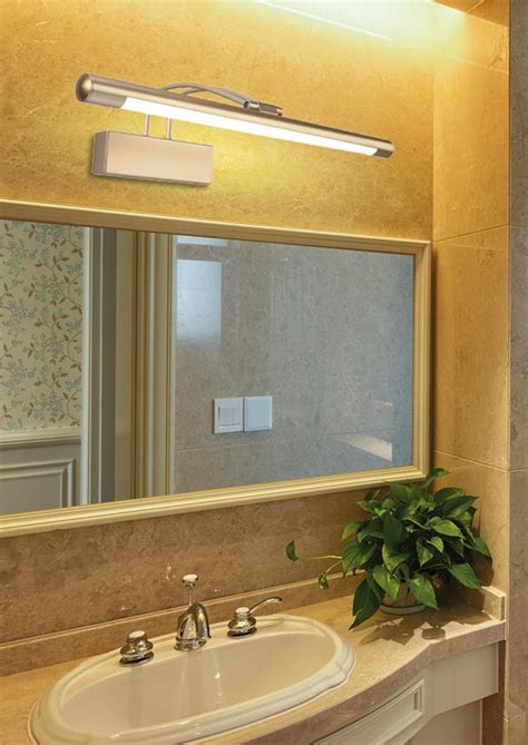 Złoty kinkiet nad lustro satyna 8W LED RENOIR 4000K neutralny Niska