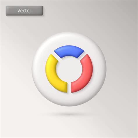 3d Realistic Circle Diagram Three Parts Pie Chart Business Financial