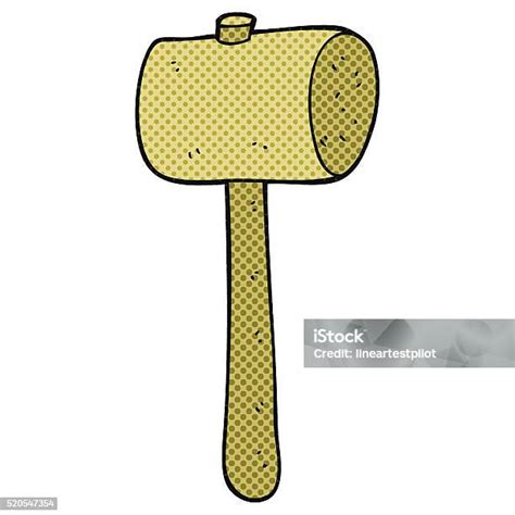 Cartoon Wooden Mallet Stock Illustration Download Image Now Bizarre