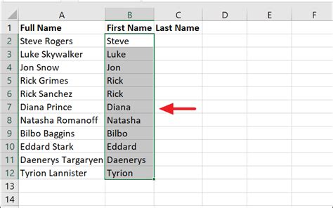 How To Separate Names In Excel