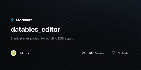 datables editor stackblitz