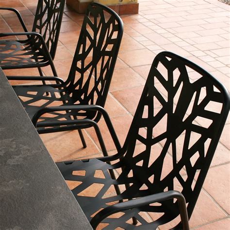 Design Tuinstoel Met Armleuningen Stapelbaar In Lipari Staal