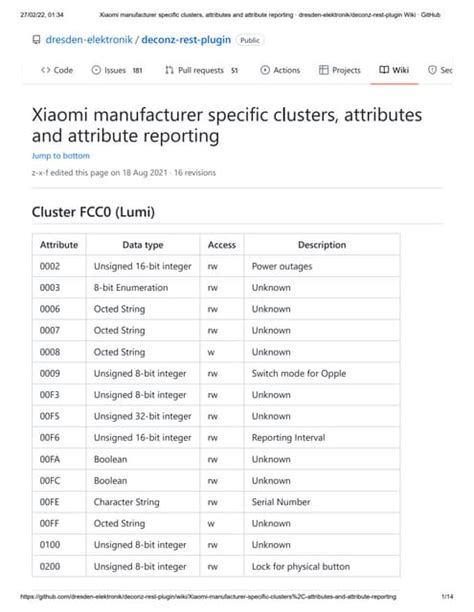 Xiaomi Manufacturer Specific Clusters Attributes And Attribute Reporting · Dresden Elektronik